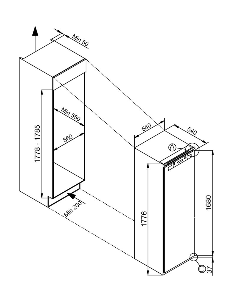 ELBA FRG34BIT Built-In Fridge - Al Salam Kitchen ET